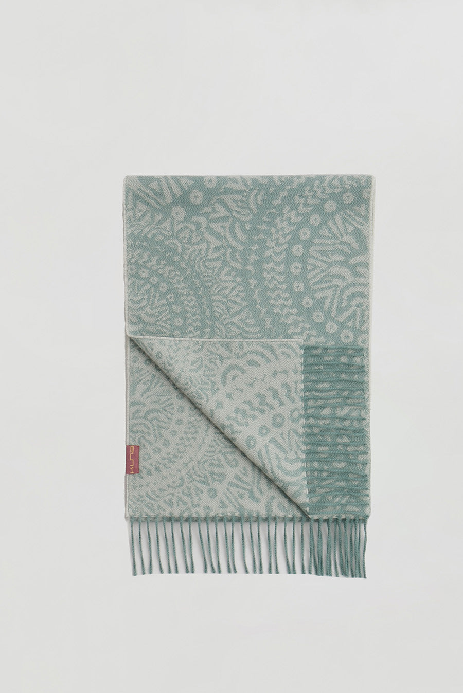 Wine Scarf Baby Alpaca Color Verde & Agua